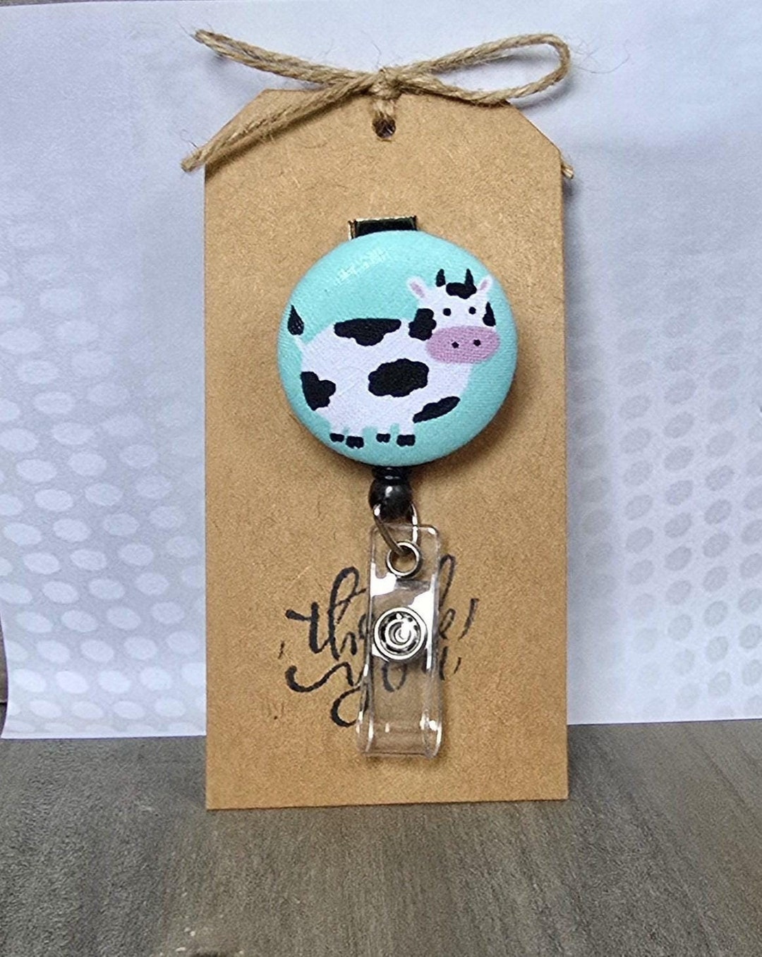 Black and White Cow Super Cute Badge Reel Holder - Etsy