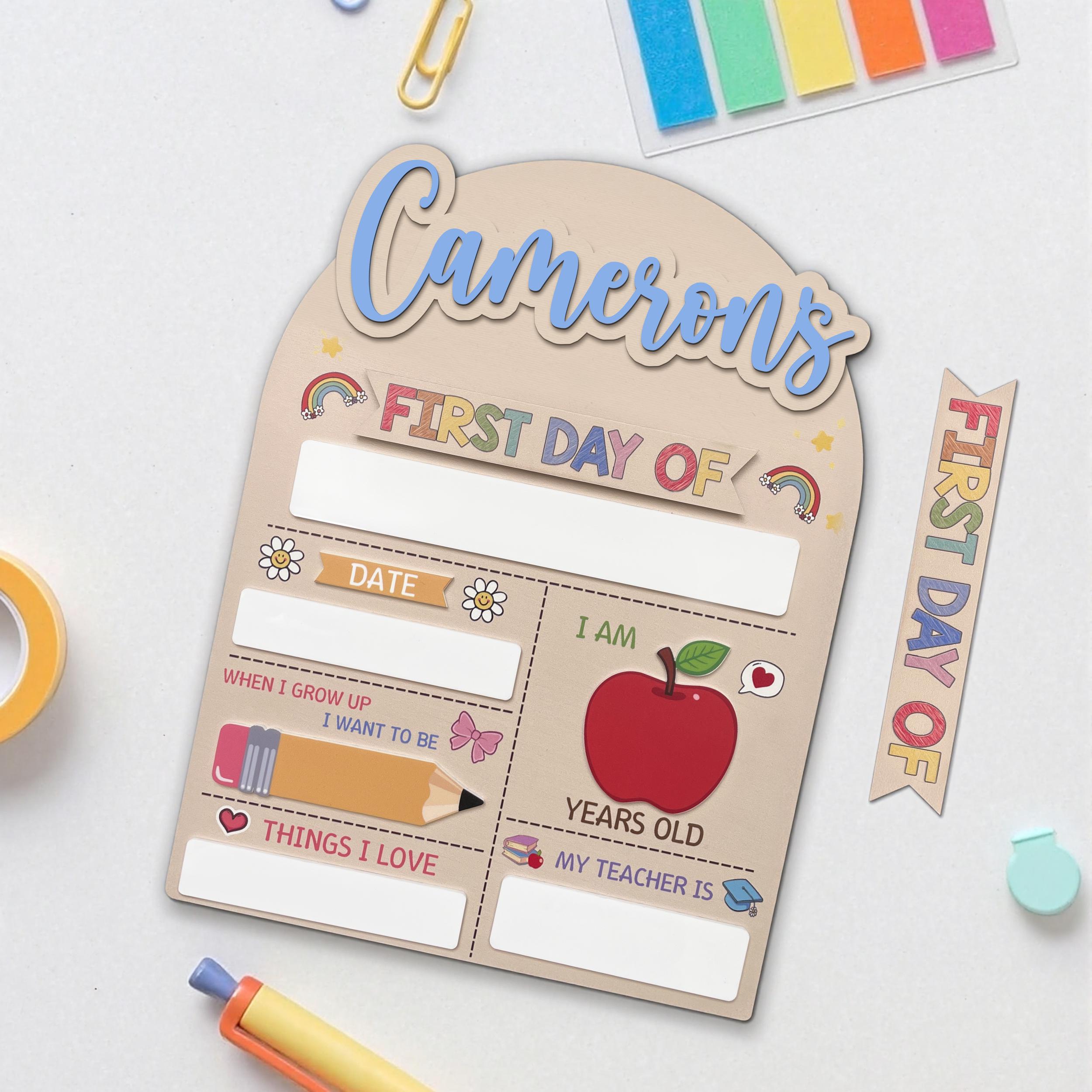 Custom First and Last Day School Sign, Kindergarten First Day of School ...