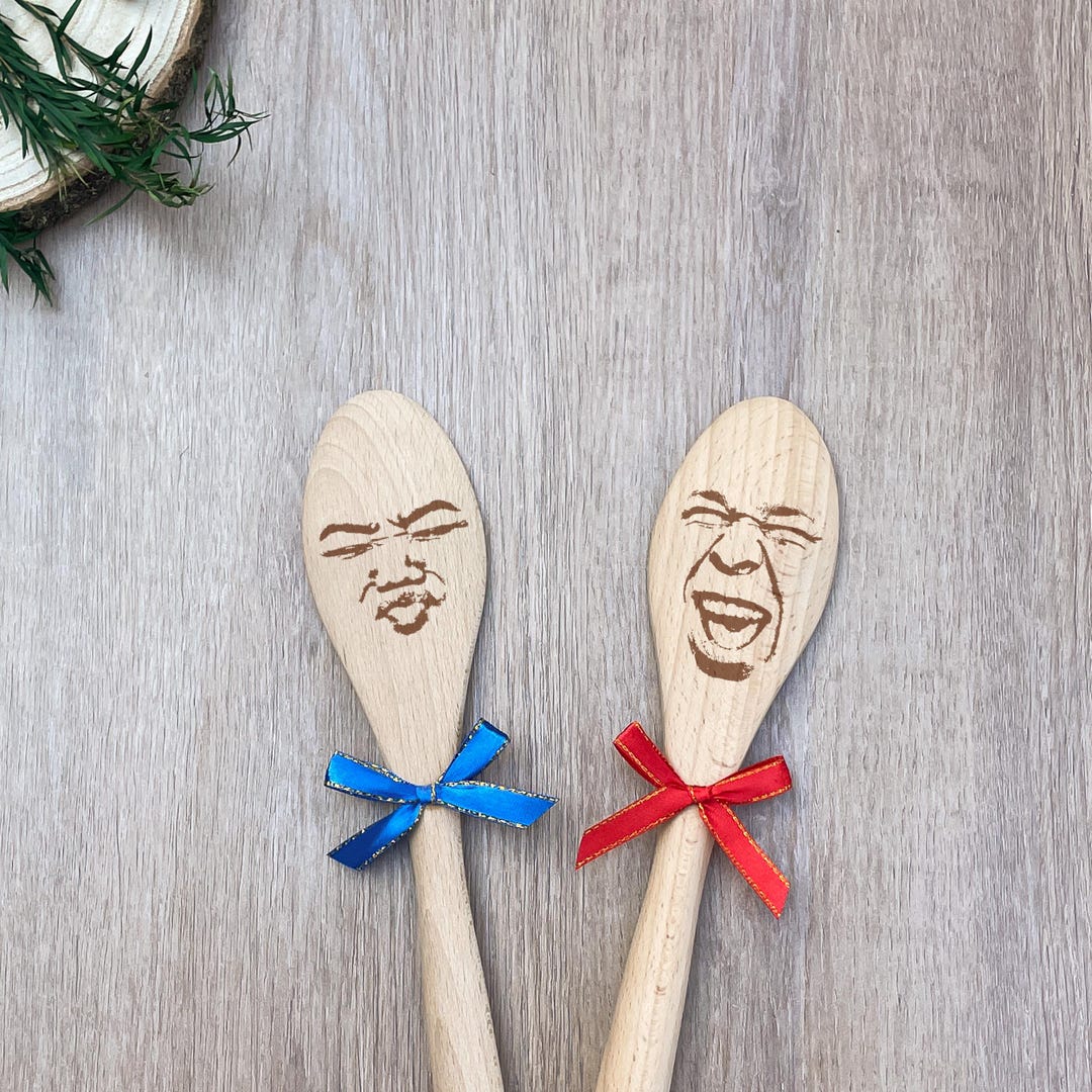 Custom Engraved Face Wooden Spoon, Fun, Novelty, Unique & Quirky Gift ...