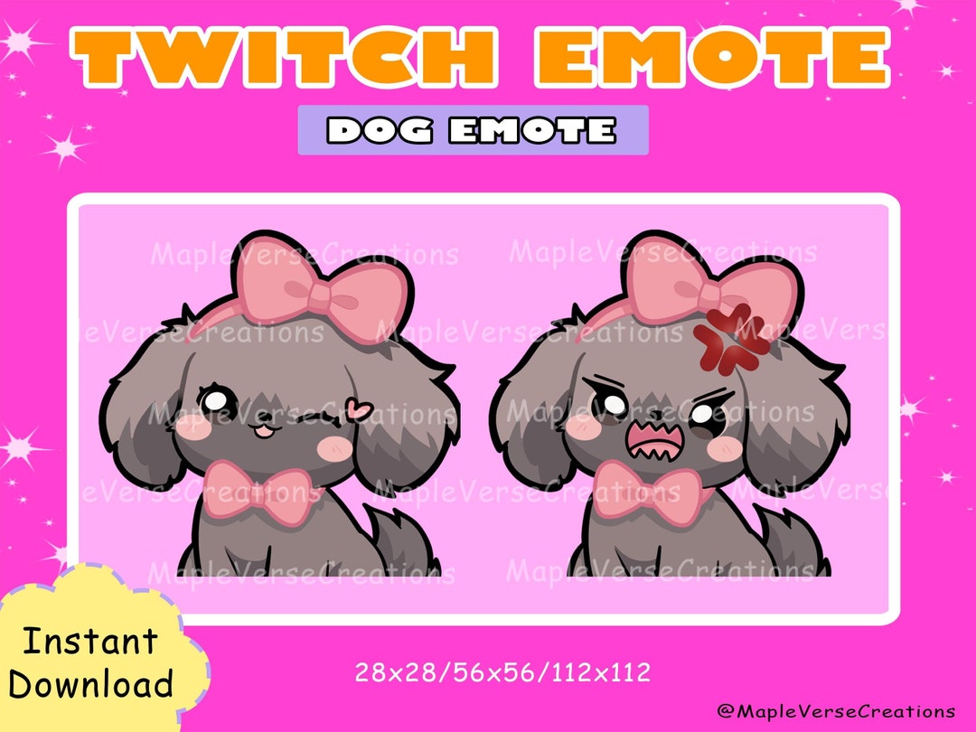Cute Dog Emote Set for Twitch Streamers Chibi Dog Twitch Youtube ...