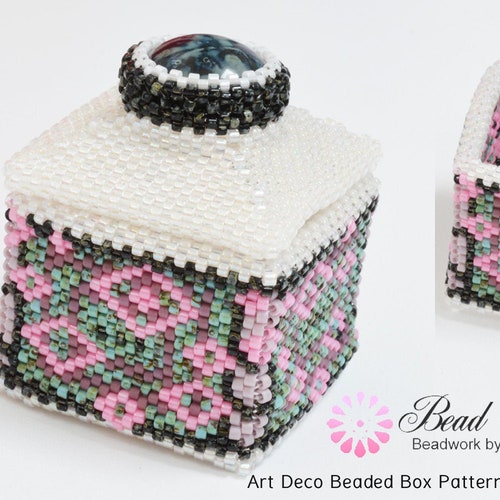 Square Superduo Beaded Box Tutorial / Beading Pattern by Katie - Etsy