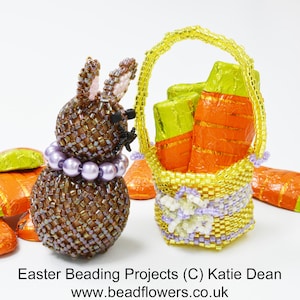 Beaded Easter Bunny Tutorial. Simple Beading Pattern to Make 3D Rabbit ...
