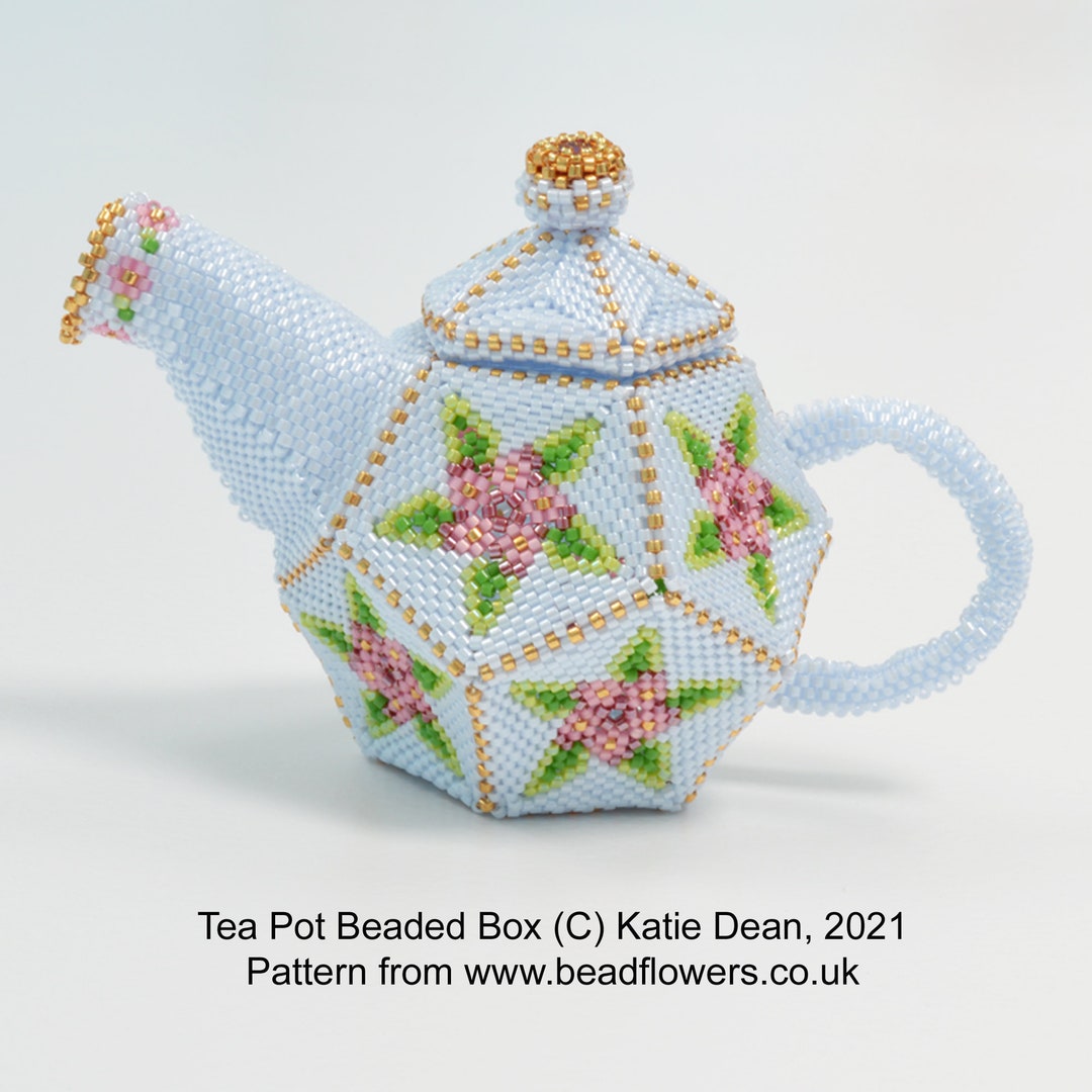 Tea Pot Beaded Box Tutorial/beading Pattern. Downloadable PDF. Peyote ...