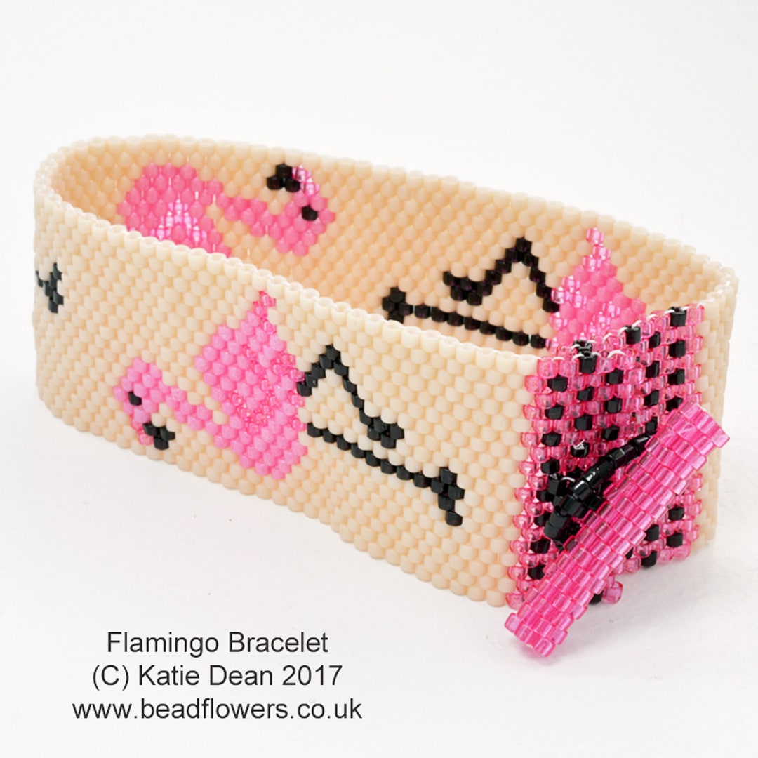 Flamingo Beading Pattern to Make a Bracelet Using Peyote Stitch and ...