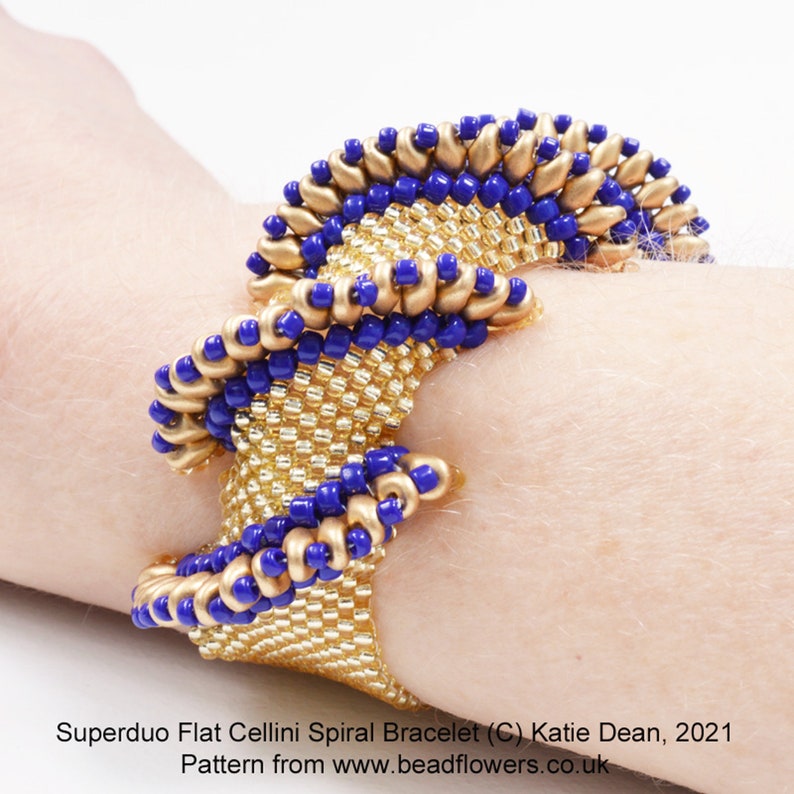 Flat Cellini Spiral Bracelet Made With Superduos and Seed - Etsy