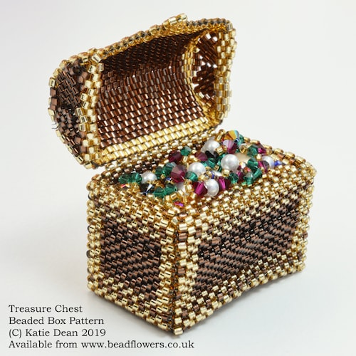 Square Superduo Beaded Box Tutorial / Beading Pattern by Katie - Etsy
