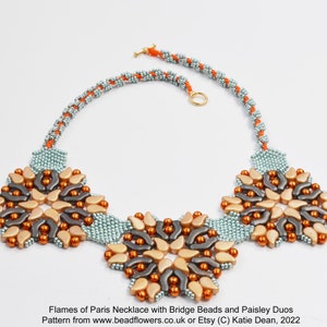 Paisley Duo Bridge Bead Necklace Pattern: Flames of Paris Design Using ...