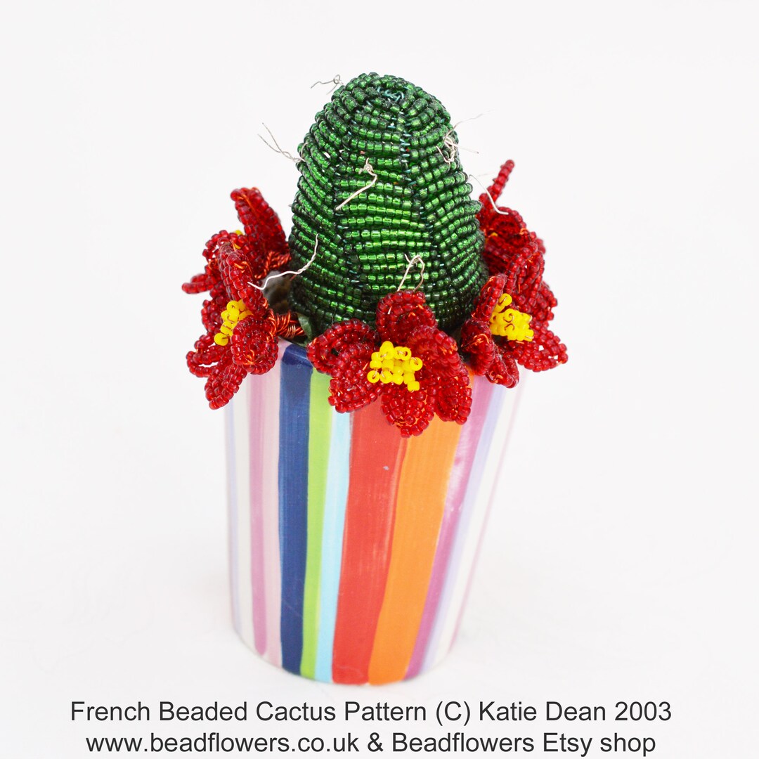 French Beaded Cactus Pattern/tutorial for a Traditional Beaded Cactus ...