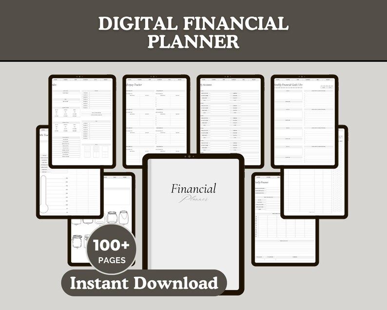 Digital Financial Budget Planner, Finance Tracker, Undated Finance ...