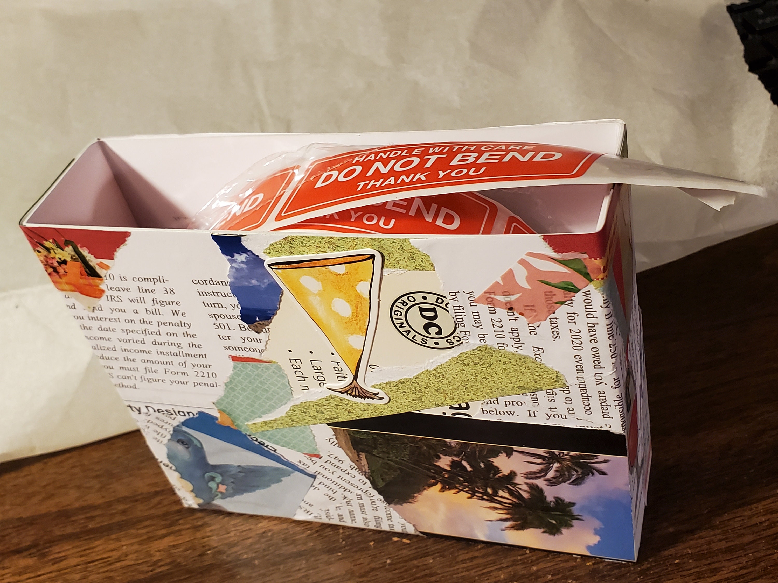 Handmade Collaged Sticker Dispenser - Etsy