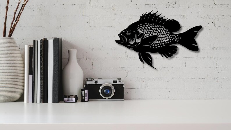 Surreal Bathroom Wall Art, Majestic Fish Metal Wall Decor,nautical Wall ...