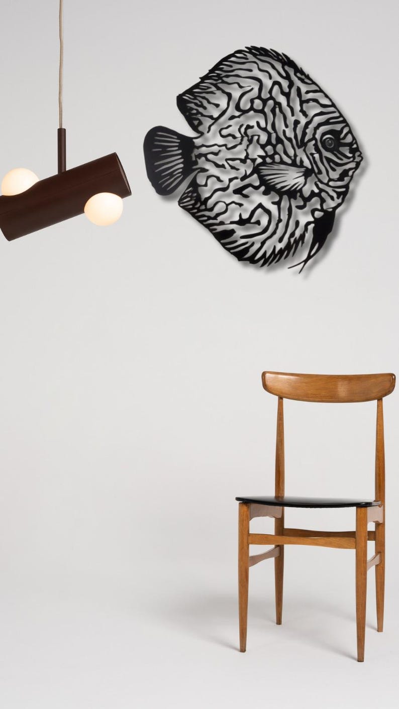Discus Fish Metal Wall Art, Fish Bathroom Wall Art, Housewarming Gift ...
