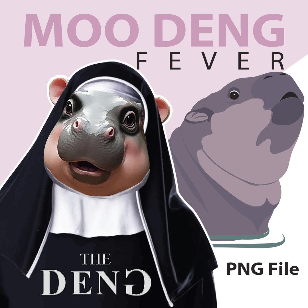 Moo Deng for Halloween Printable PNG, Cute Baby Hippo Moo Deng Bouncy ...