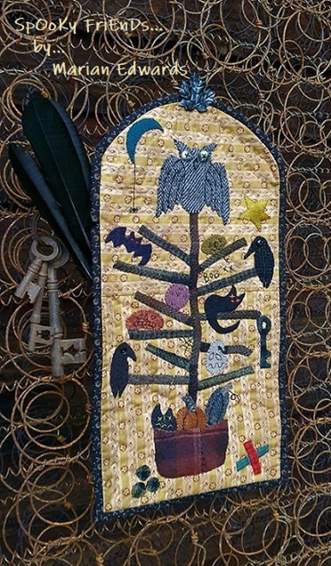 PDF Downloadable Pattern Prim Halloween Wool Appliqué Wall Hanging ...