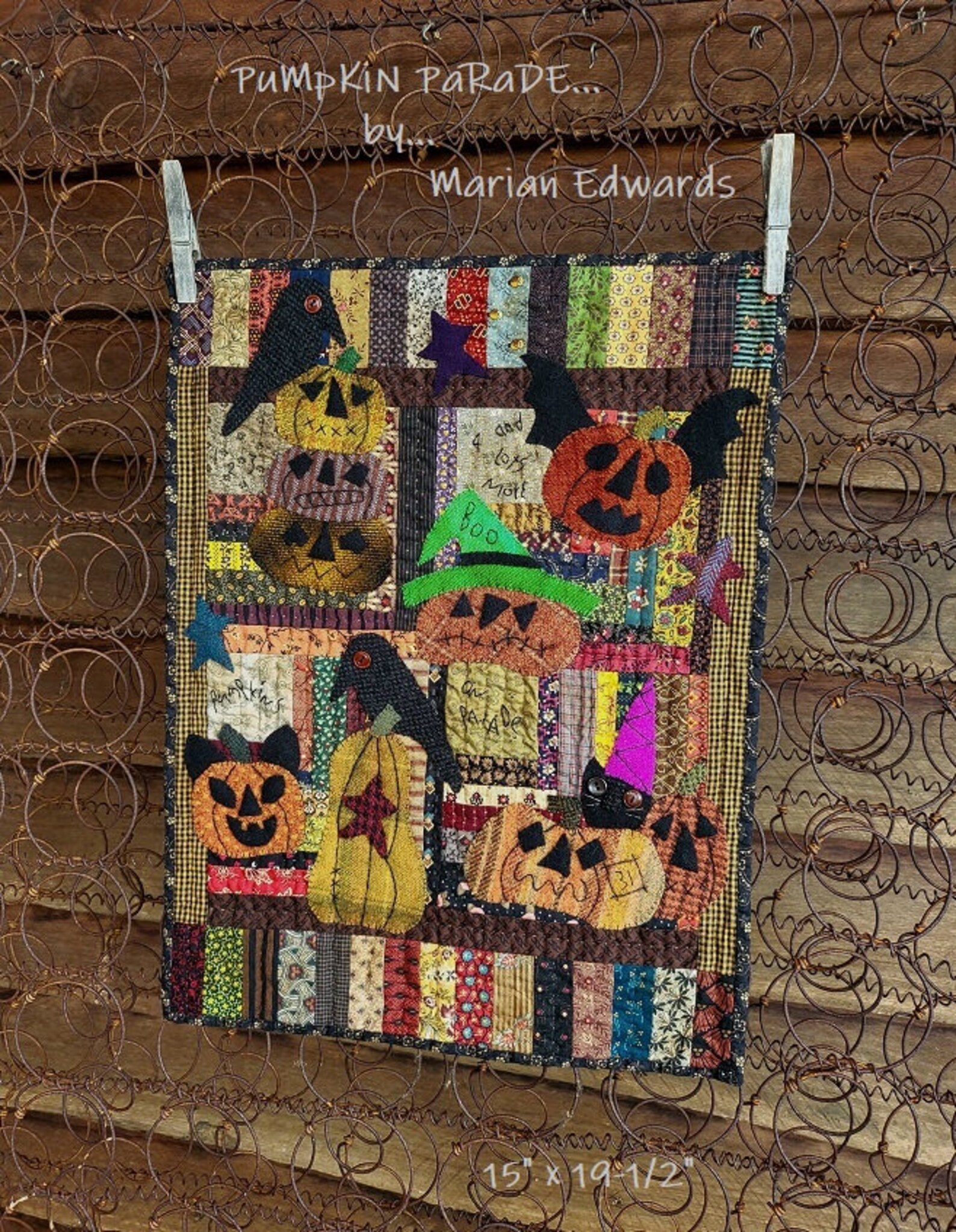 PDF Downloadable Pattern Prim Halloween Wool Appliqué Quilt Wall ...