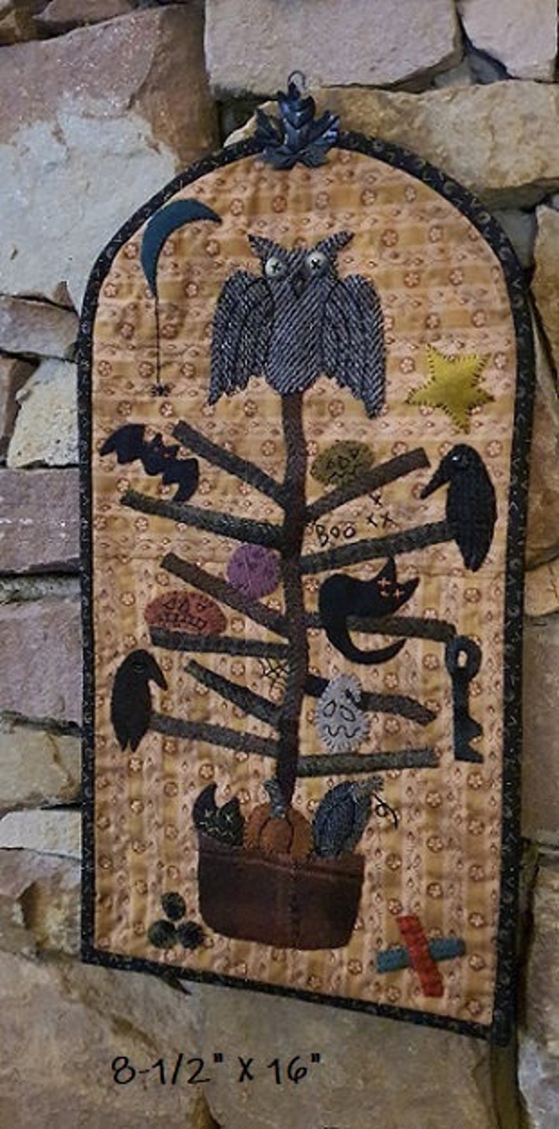 PDF Downloadable Pattern Prim Halloween Wool Appliqué Wall Hanging ...
