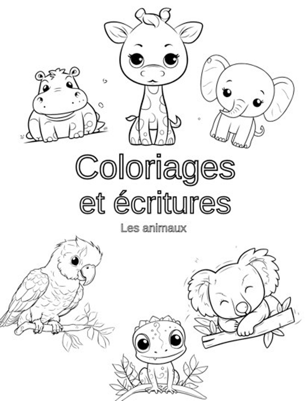 Coloring and Writing Animals - Etsy