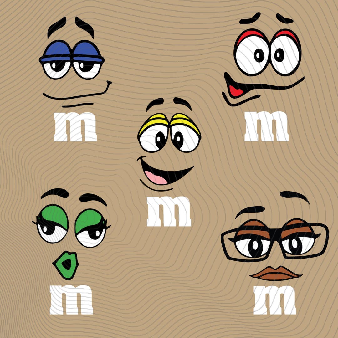 M&m's Faces PNG, M and M PNG Cut Files for Download, Download-png - Etsy