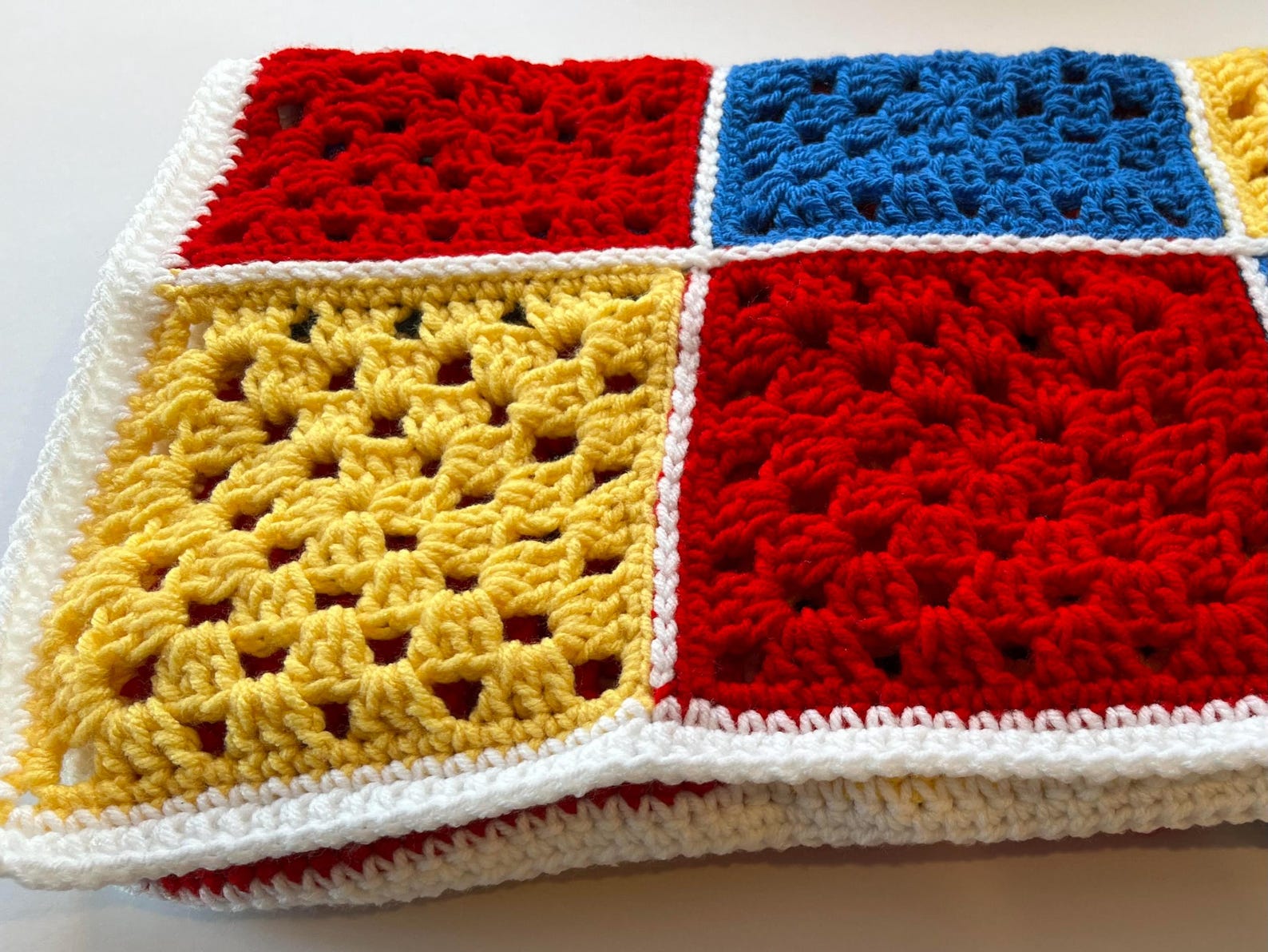 Primary Colors Crochet Baby Blanket - Etsy