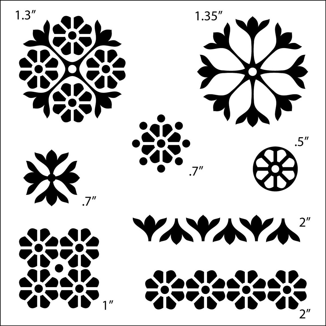 Daisy Chain Floral Stamp Set Pattern Making Stamps Clear - Etsy