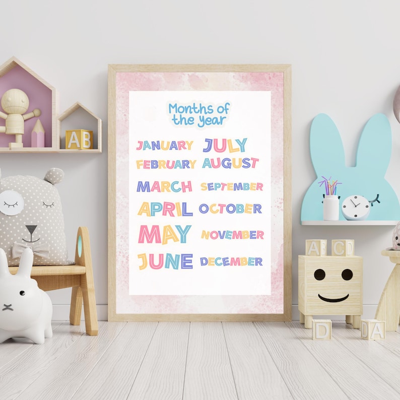 Months of the Year Printable, Educational Posters, Kindergarten Poster ...