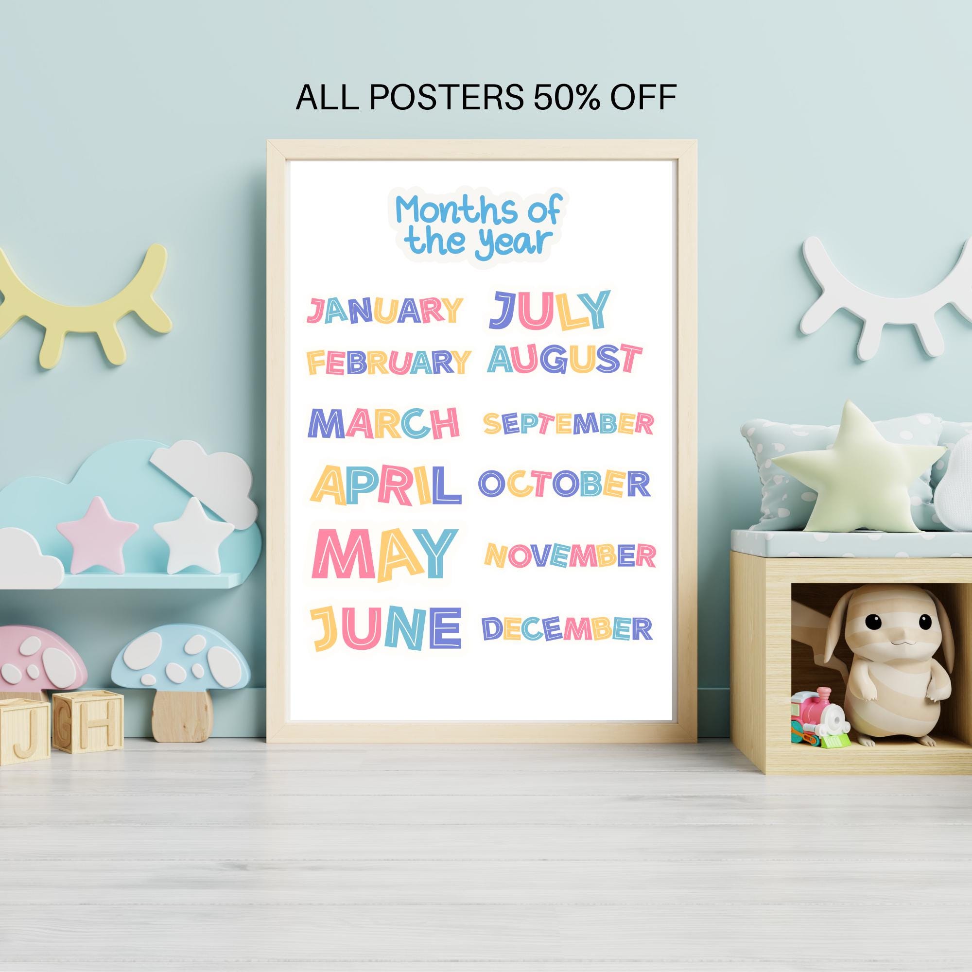 Months of the Year Printable, Educational Posters, Kindergarten Poster ...