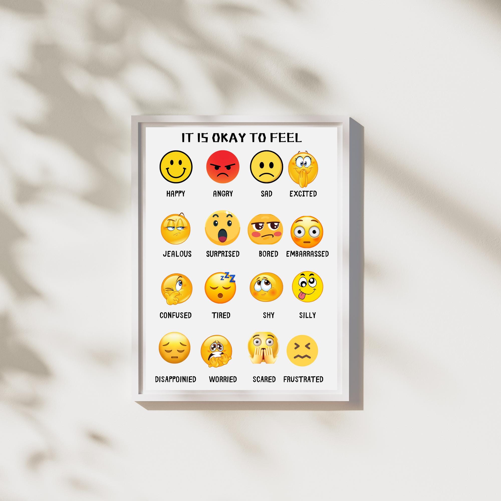 It's Okay to Feel, Boho Classroom Decor, Feelings Chart Poster, My ...