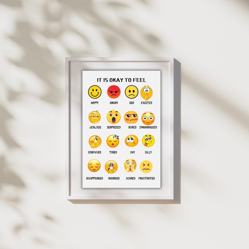 It's Okay to Feel, Boho Classroom Decor, Feelings Chart Poster, My ...