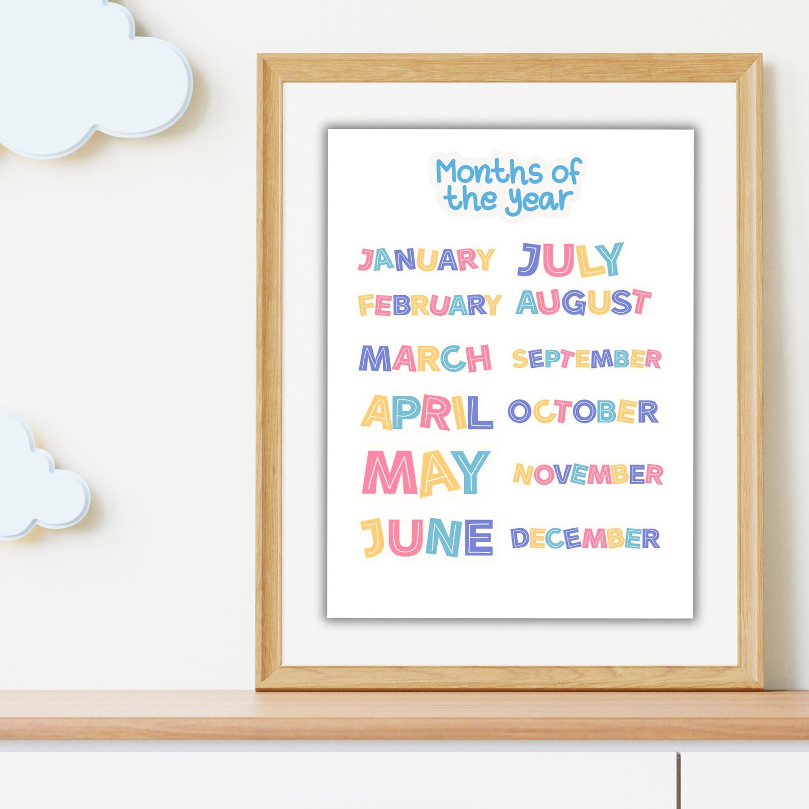 Months of the Year Printable, Educational Posters, Kindergarten Poster ...