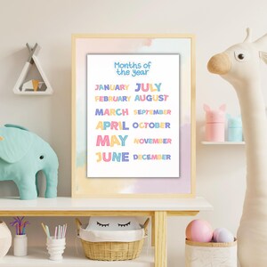 Months of the Year Printable, Educational Posters, Kindergarten Poster ...