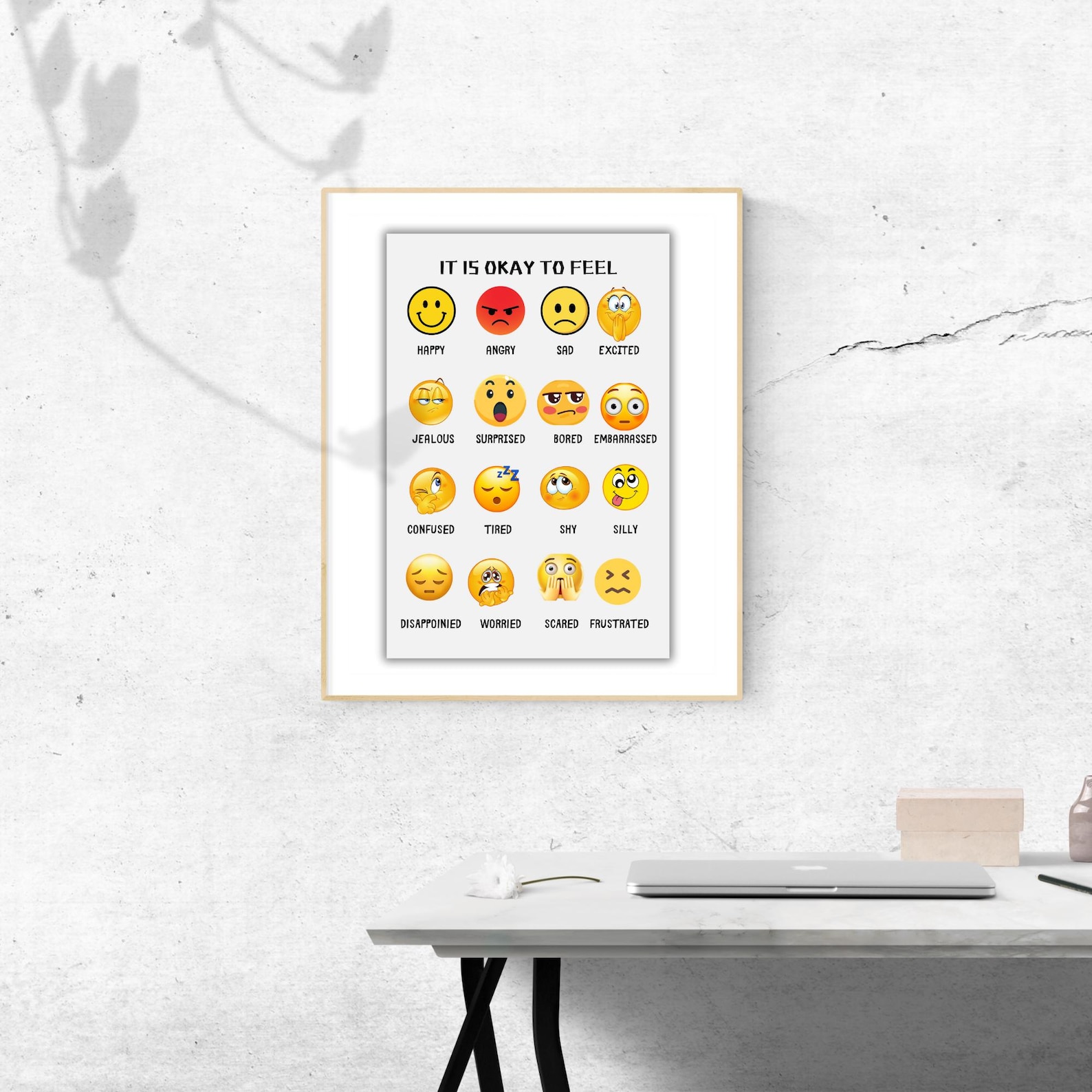 It's Okay to Feel, Boho Classroom Decor, Feelings Chart Poster, My ...