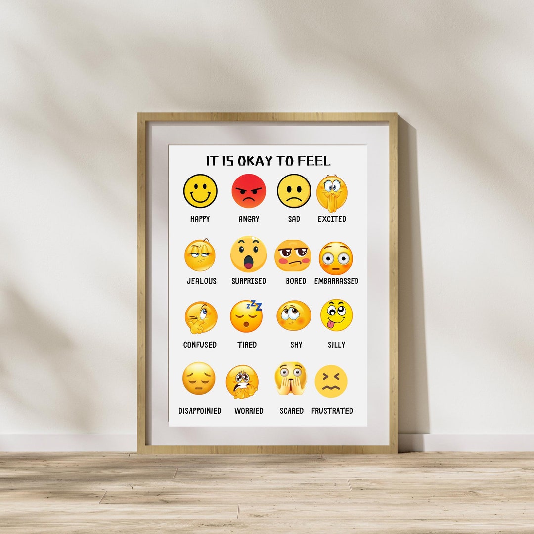 It's Okay to Feel, Boho Classroom Decor, Feelings Chart Poster, My ...
