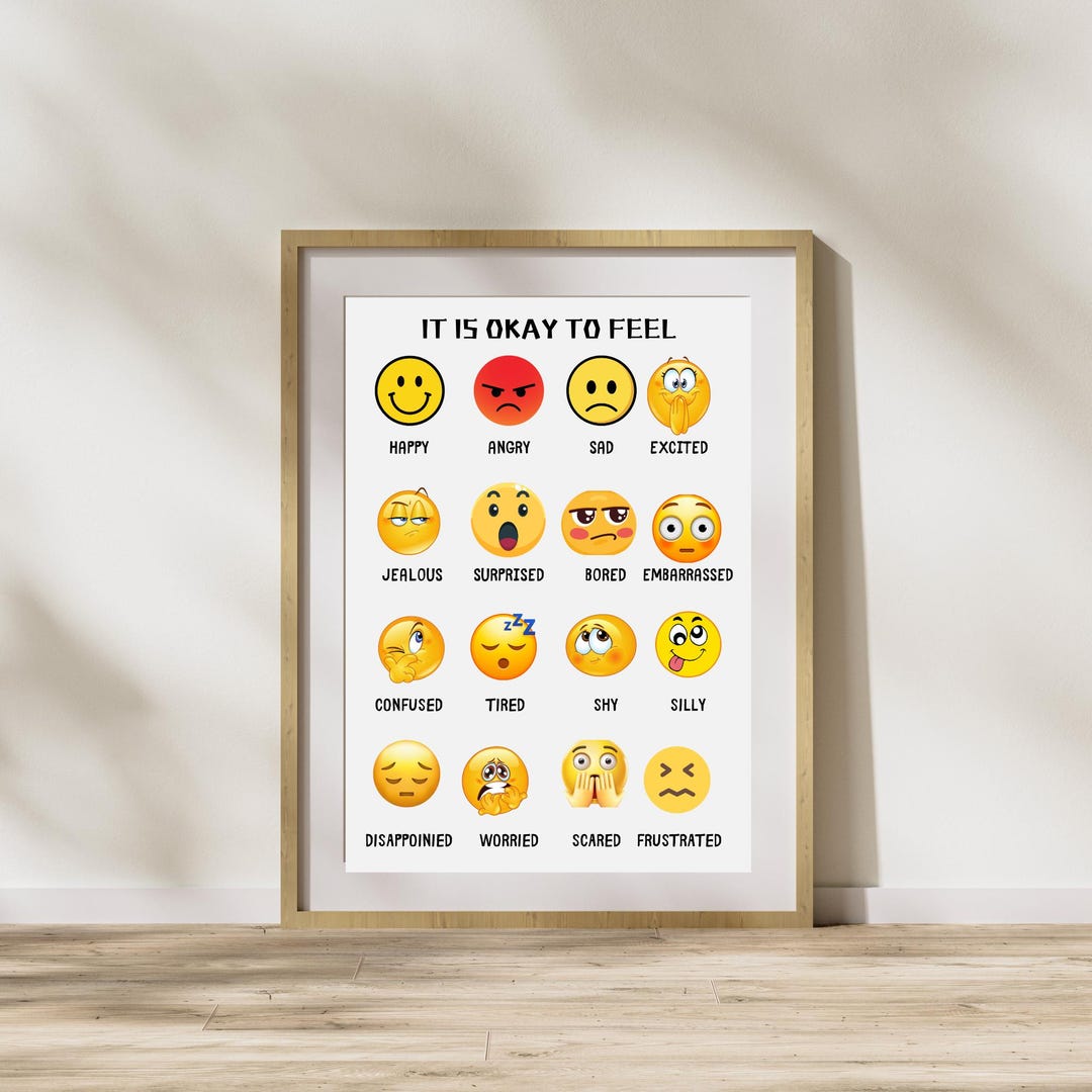 It's Okay to Feel, Boho Classroom Decor, Feelings Chart Poster, My ...