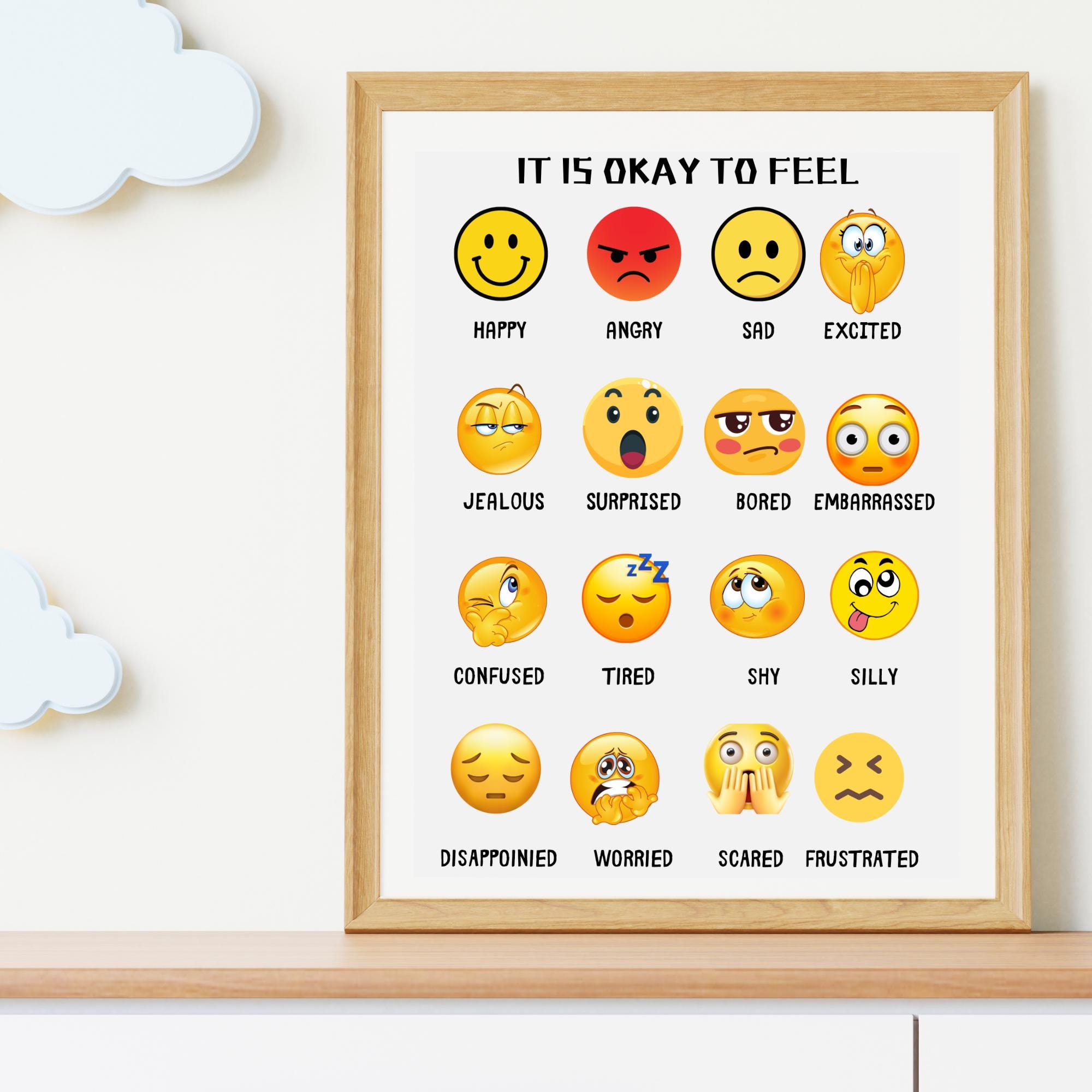 It's Okay to Feel, Boho Classroom Decor, Feelings Chart Poster, My ...