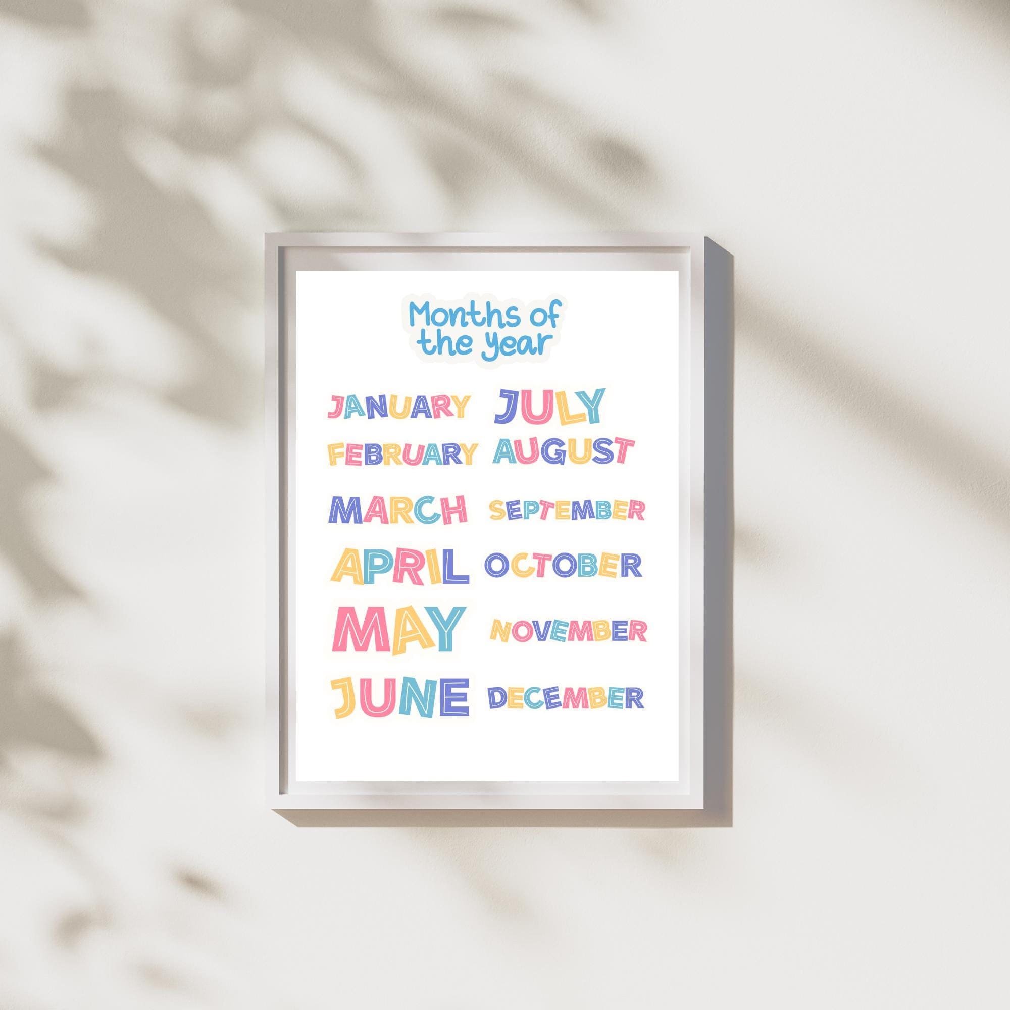 Months of the Year Printable, Educational Posters, Kindergarten Poster ...