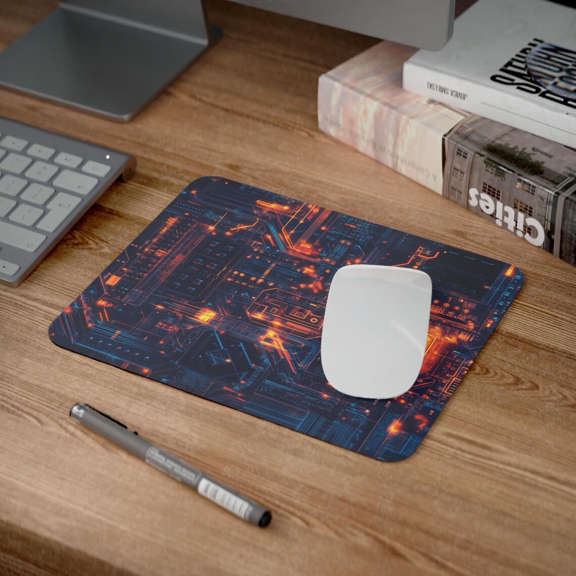 Desk Mouse Pad. Cyberpunk Circuit Board Desk Mat, Sci-fi Gaming. - Etsy