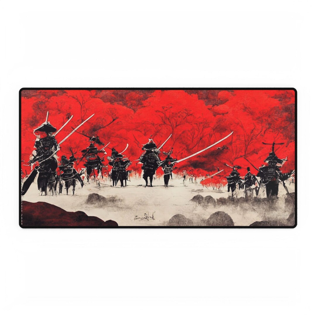 Samurai Red Unique Mouse Pad - Etsy