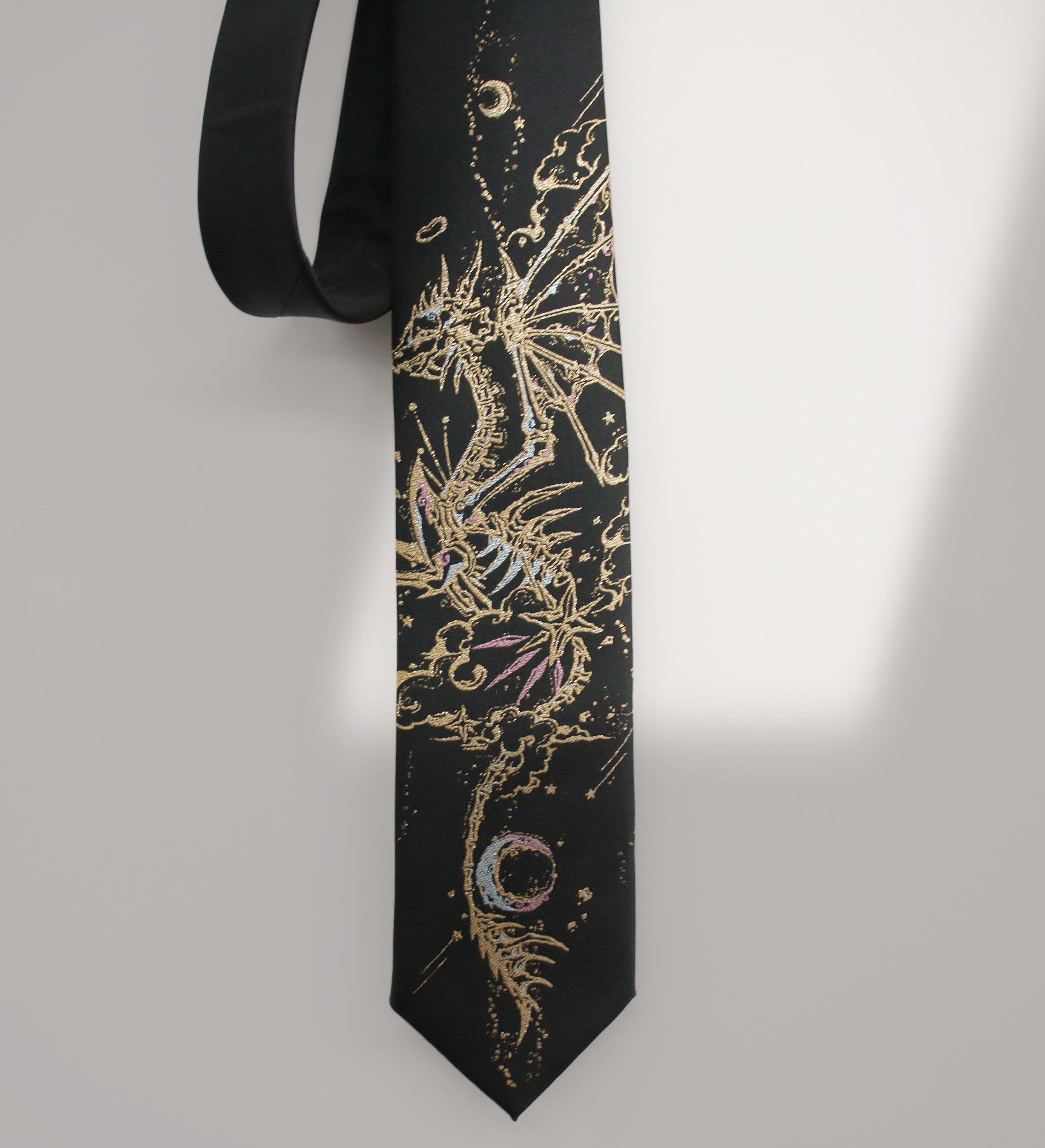 Gold Dragon Black Tie,suit Tie,modern Men's Wedding Necktie,dragon ...