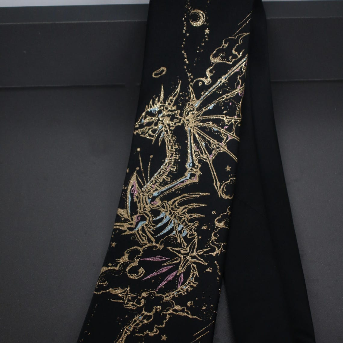 Gold Dragon Black Tie,suit Tie,modern Men's Wedding Necktie,dragon ...