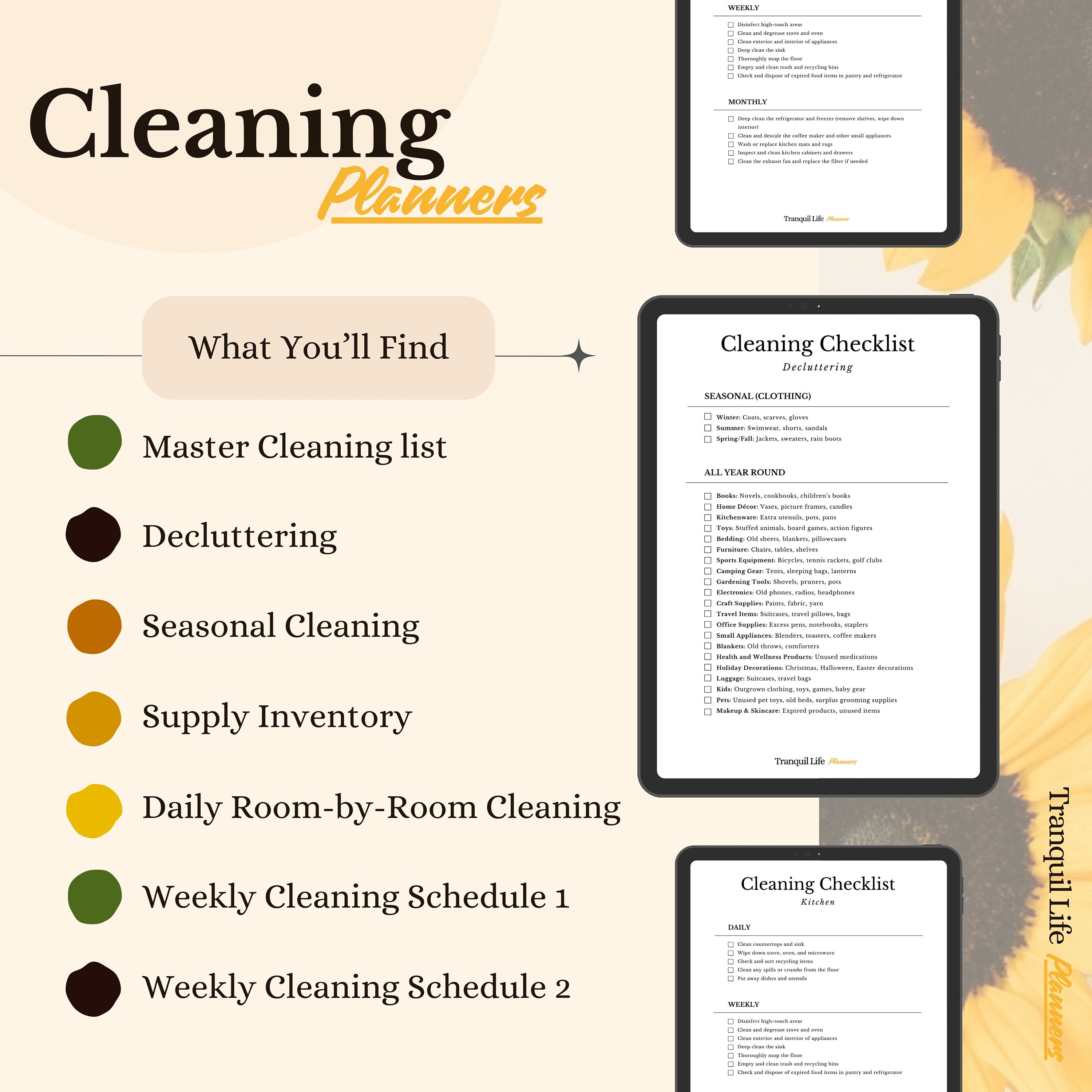 House Cleaning Checklist Printable & Fillable, Cleaning Checklist by ...