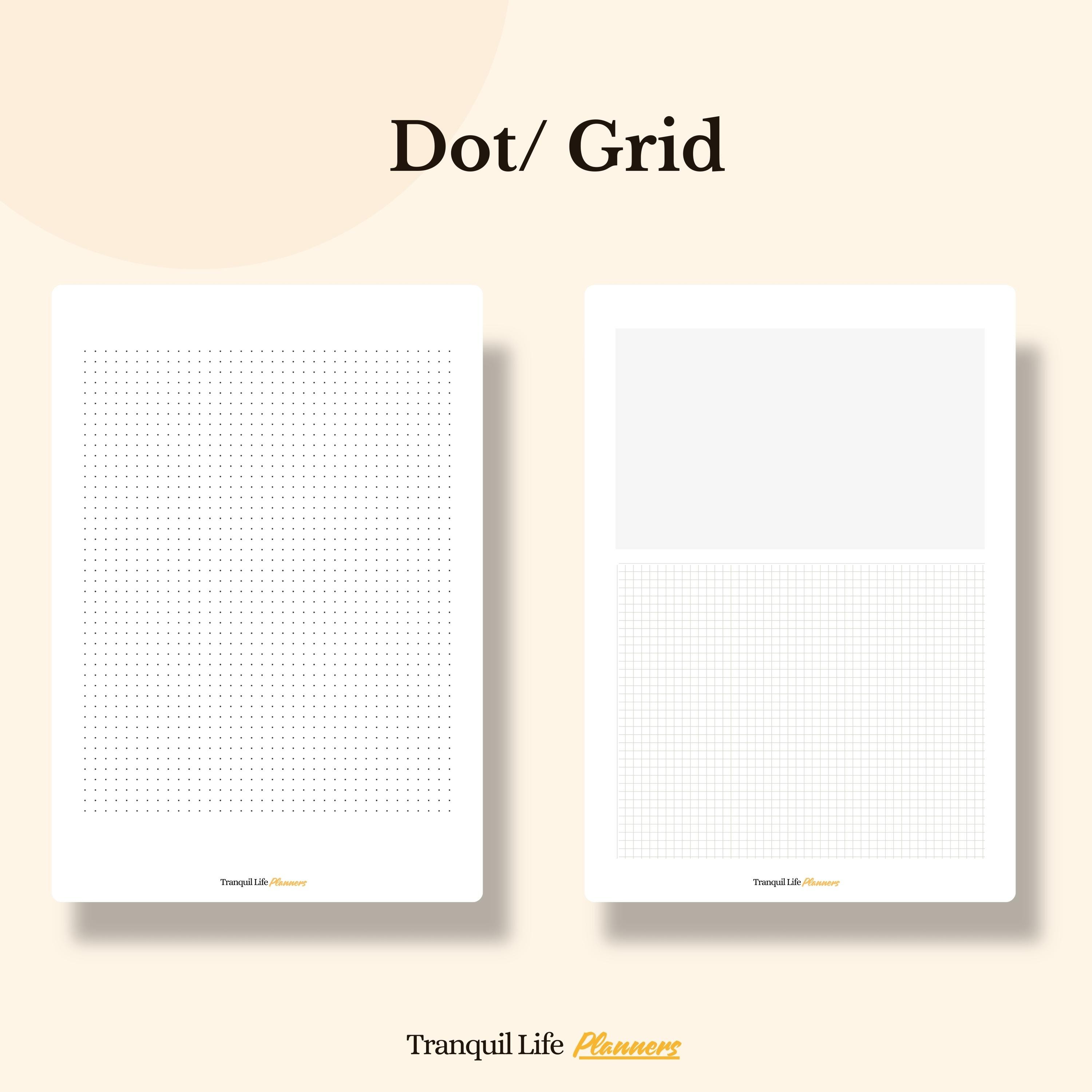 Notes, Lined, Graph & Dot Grid Paper Pages Bundle Printable, 12 ...