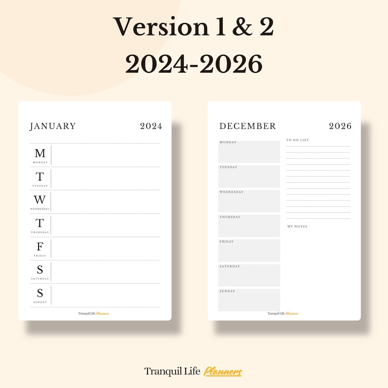 Minimalist Weekly Planner Printable 2024-2025-2026, Weekly Organizer ...