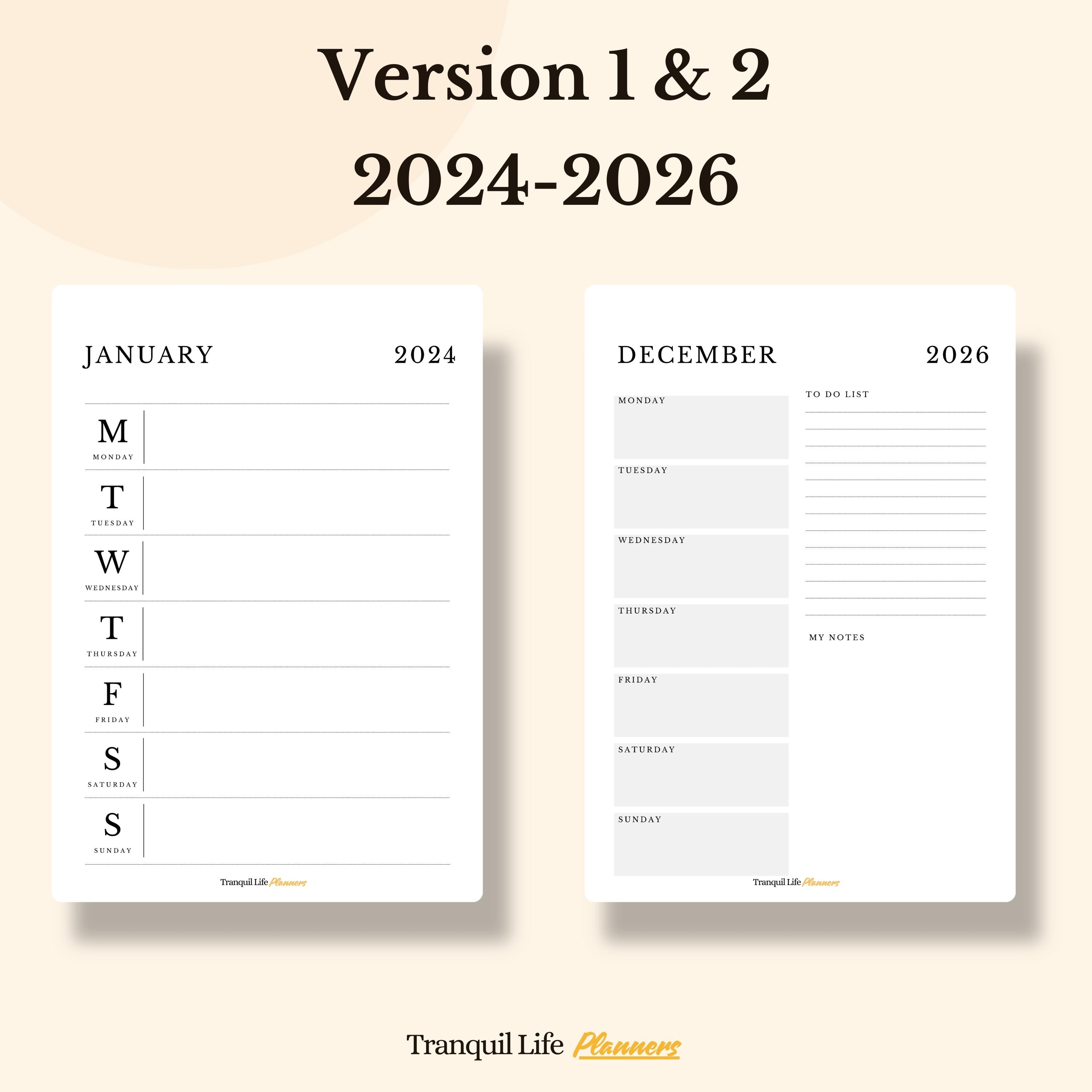 Minimalist Weekly Planner Printable 2024-2025-2026, Weekly Organizer ...