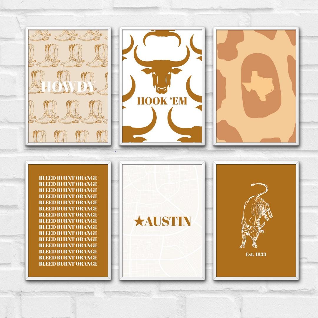 University of Texas Longhorns Wall Art Printable – Burnt Orange UT ...