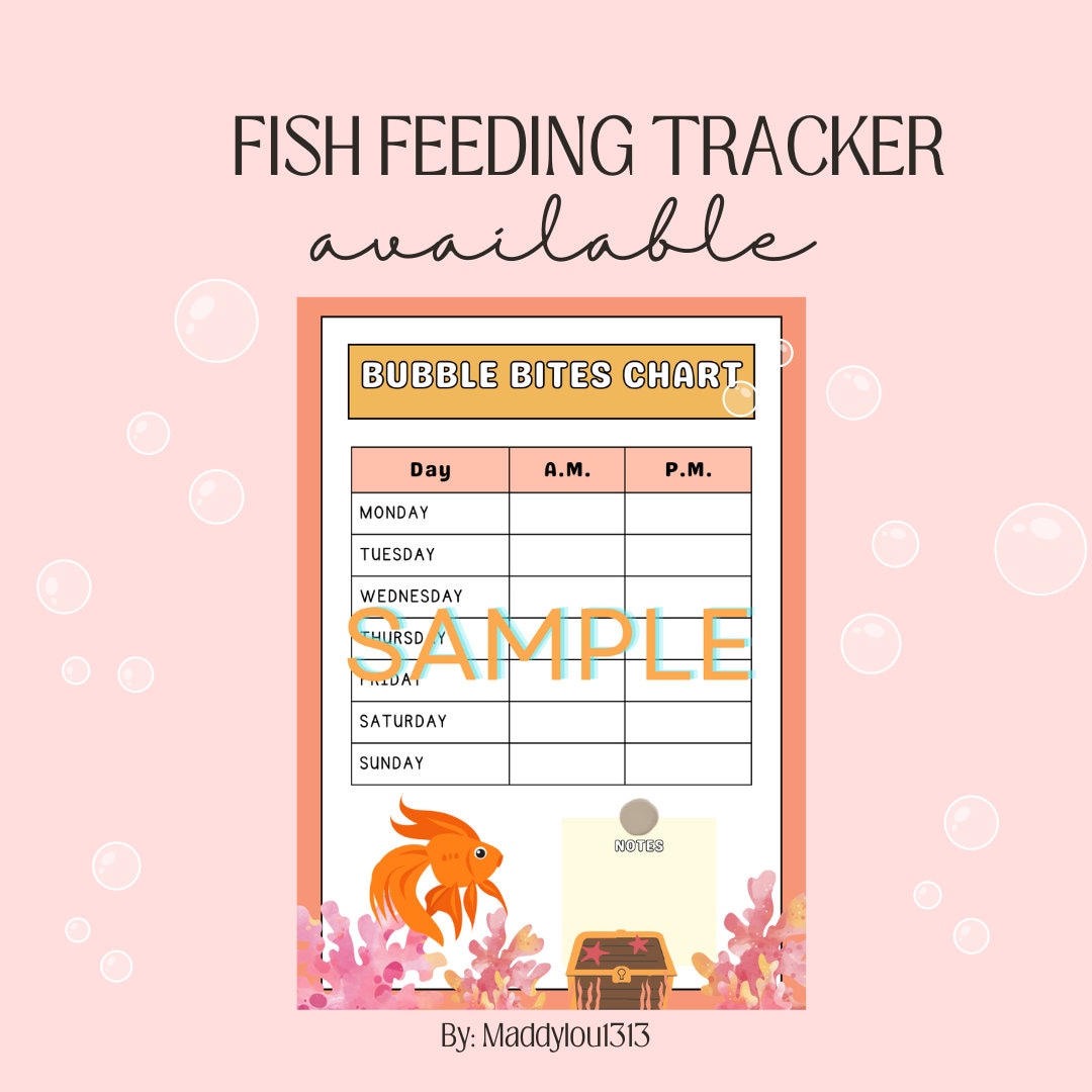 Fish Feeding Tracker – Printable Chart for Easy Aquarium Care - Etsy