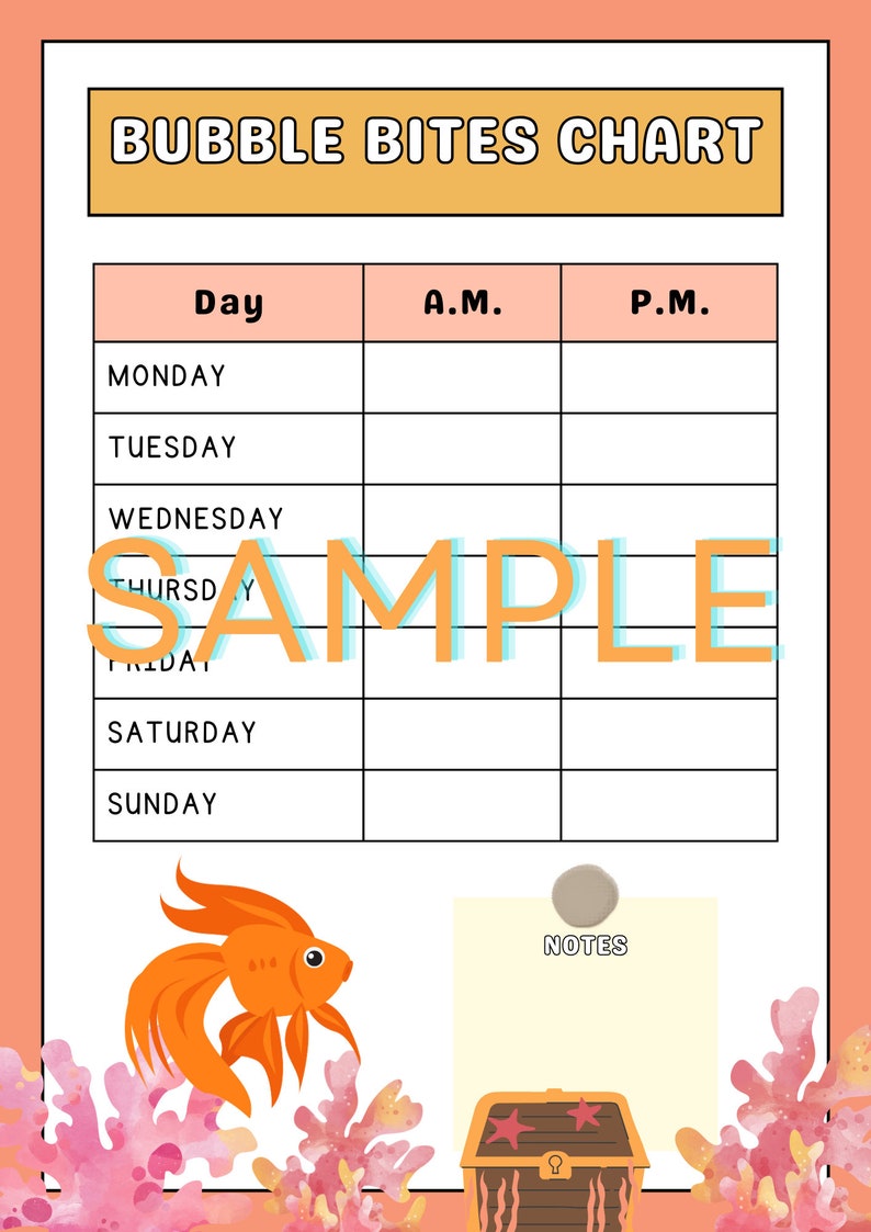 Fish Feeding Tracker – Printable Chart for Easy Aquarium Care - Etsy