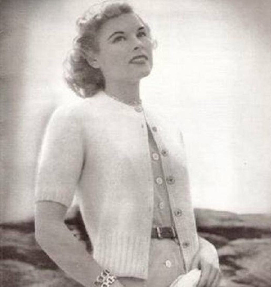 Womens Angora Pattern Sweater Cardigan, Knit Vintage Sweater/top ...