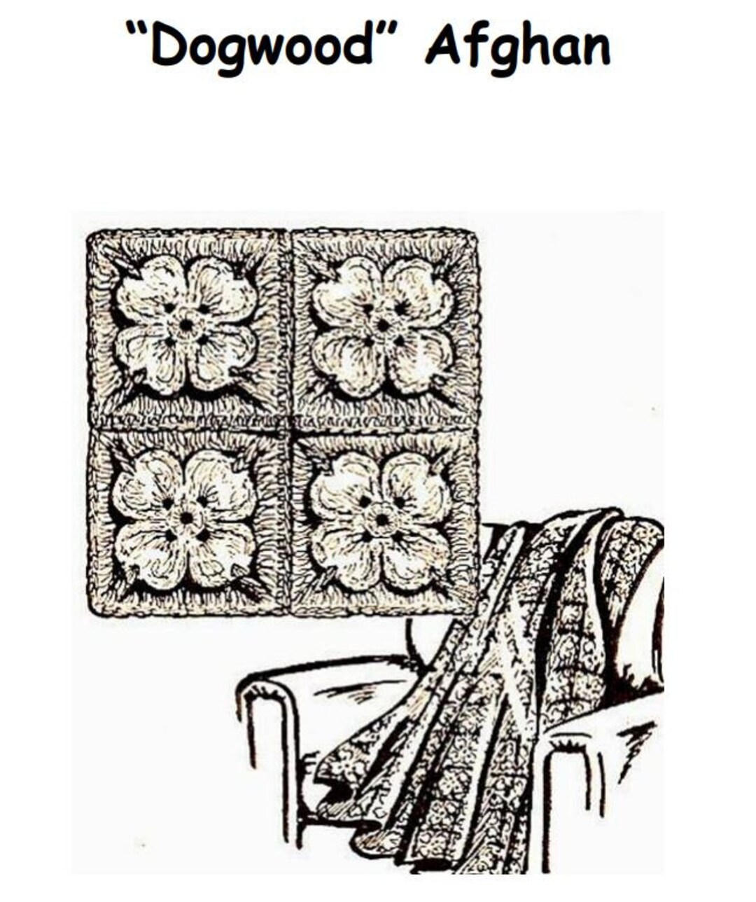 Dogwood Flower Pattern Floral Throw Blanket, Pdf Afghan, Crochet Afghan ...