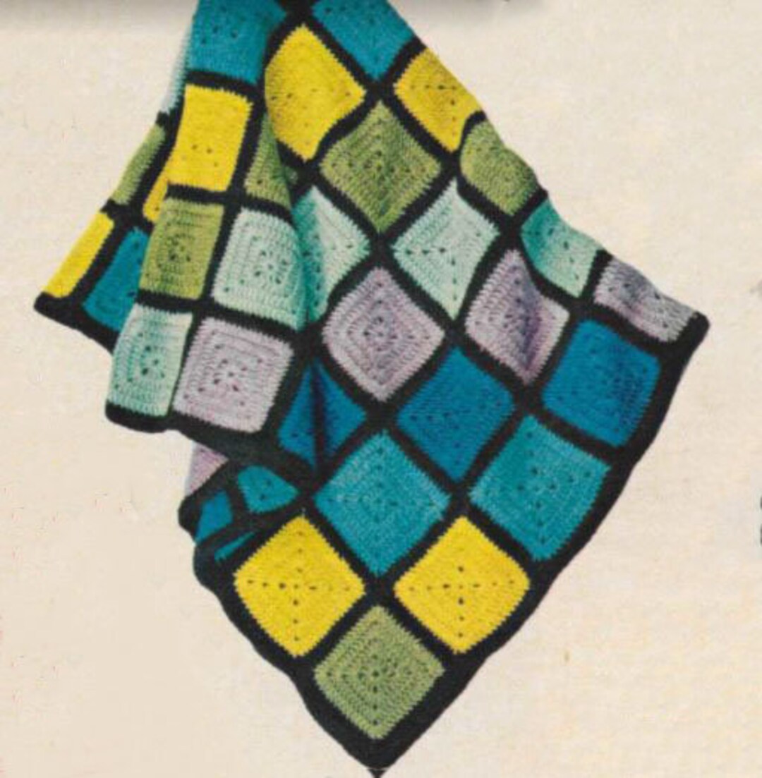 Granny Square Blanket Pattern Solid Square Crochet Afghan - Etsy