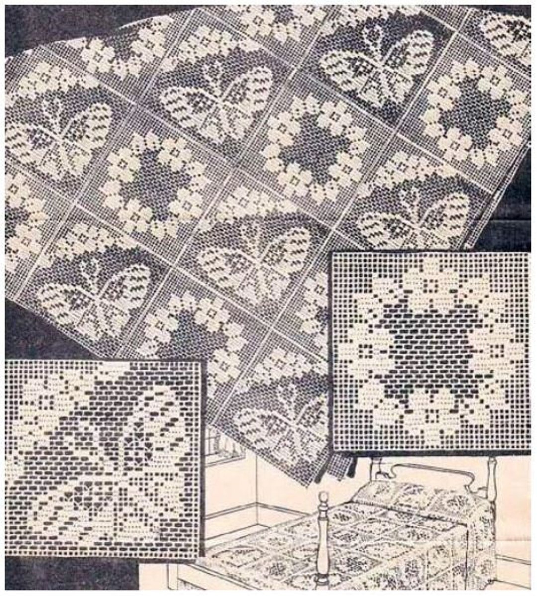 Crochet Pattern Vintage Graph Squares - Etsy